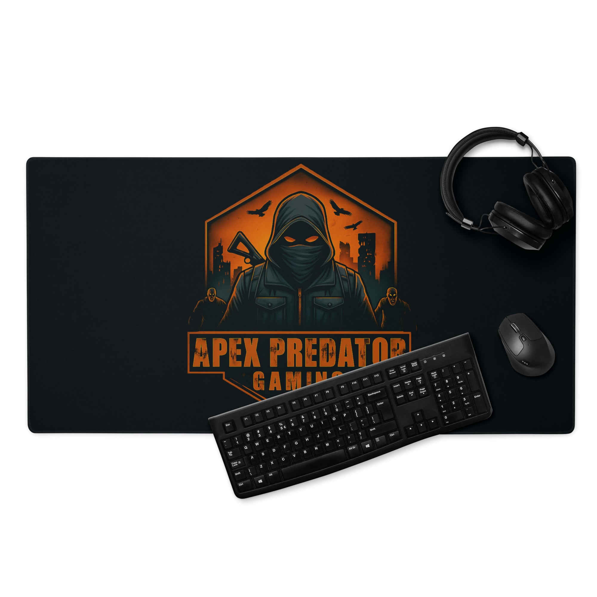 Gaming Desk Pad (Orange Logo) – Apex Predator Gaming